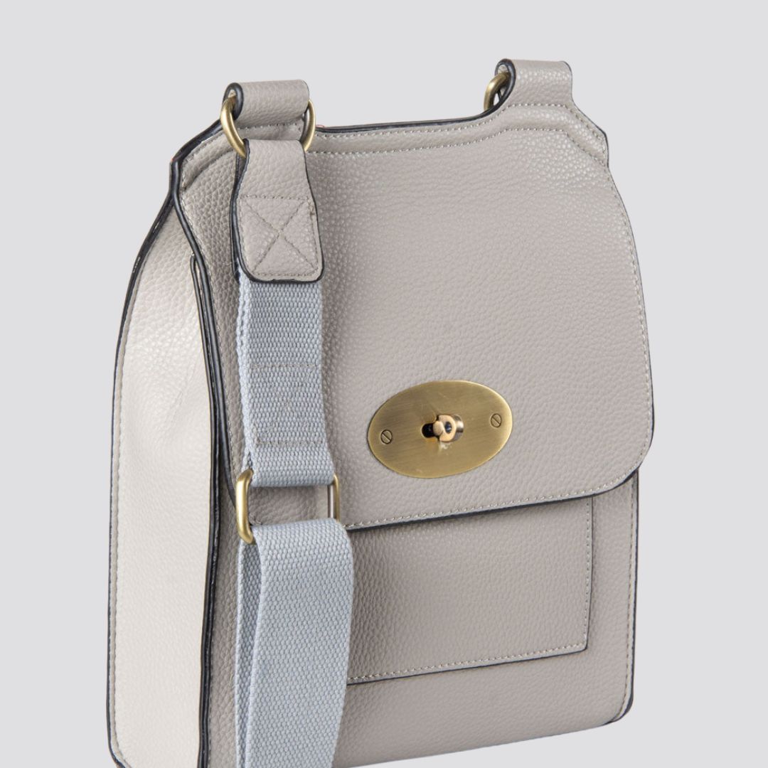 Lily Crossbody Messenger Bag | Pale Grey – Bag Room